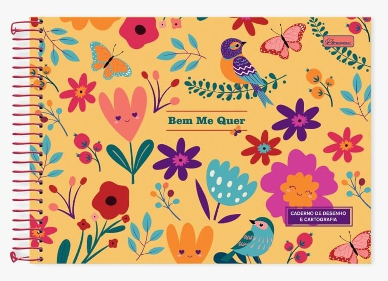 Universal Papelaria - Caderno de Desenho Capa Dura Bem Me Quer 80 fls